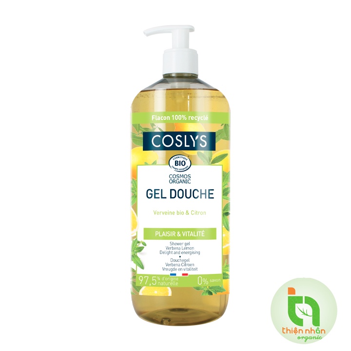 Sữa tắm dạng gel cỏ roi ngựa chanh hữu cơ Coslys 1L Shower gel verbena and lemon | Shopee Việt Nam