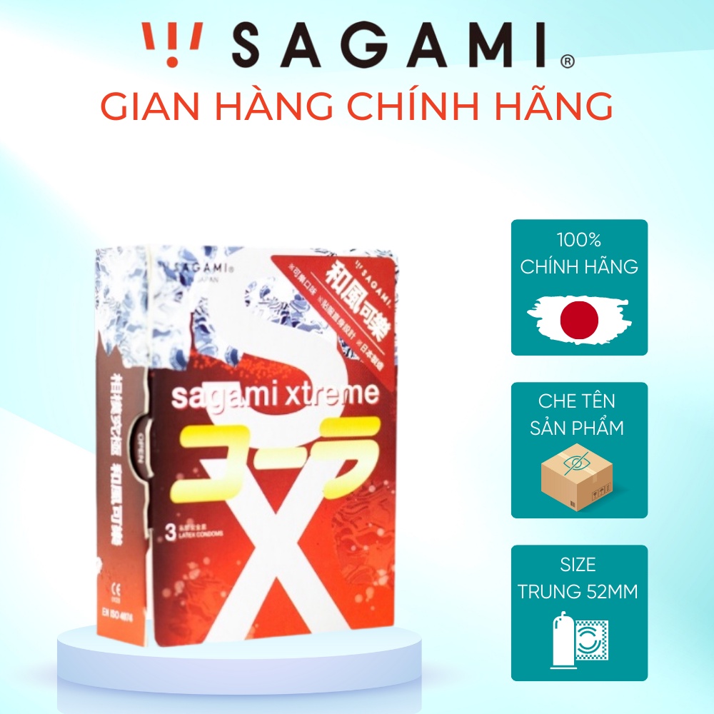 Bao cao su Sagami Xtreme Cola ⚡ ƯU ĐÃI KHỦNG ⚡ Bao cao su (Hộp 03 chiếc ...