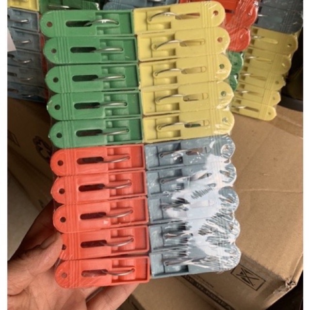 Kẹp quần áo siêu chắc, chống bay rớt quần áo vỉ 20 cái, 30 kẹp nhựa,vỉ ...