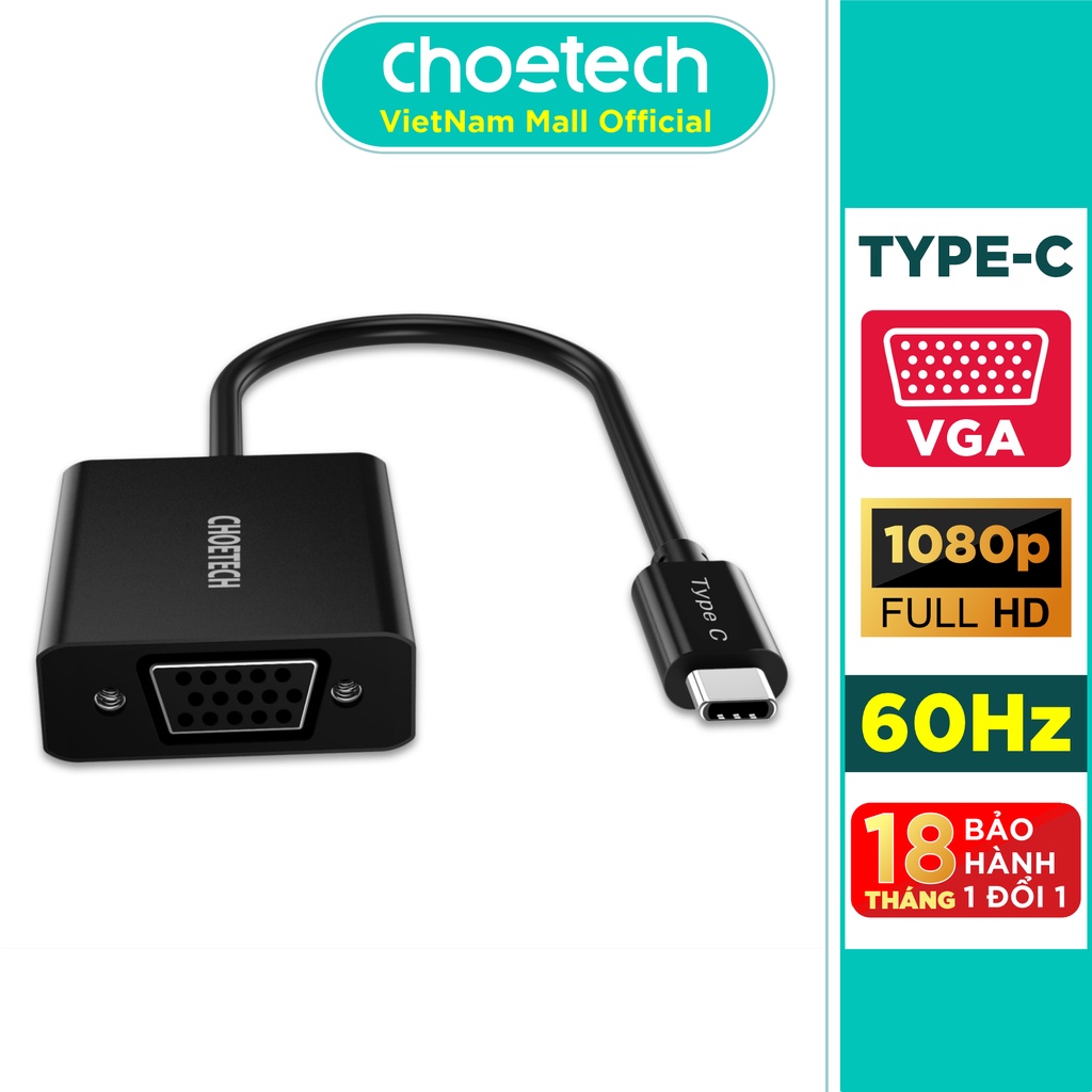 Hub Adapter Chuyển Đổi Cổng Type C To VGA 1080P 60Hz CHOETECH HUB-V01 ...