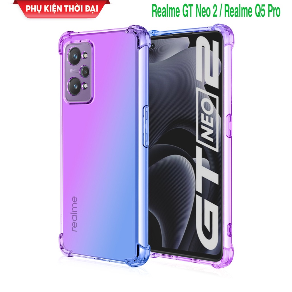 Ốp lưng Realme GT Neo 2 / Realme Q5 Pro / GT Neo 3 / GT Neo 5 dẻo đa sắc lồi 4 góc chống sốc ...
