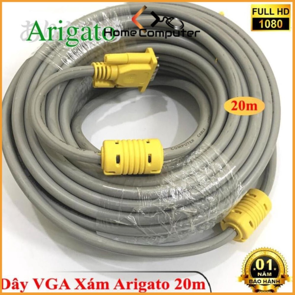 Dây vga dài 10m, 15m, 20m Arigato xám hàng cực tốt, tốc độ cao, chống nhiễu, hình ảnh sắc nét ...