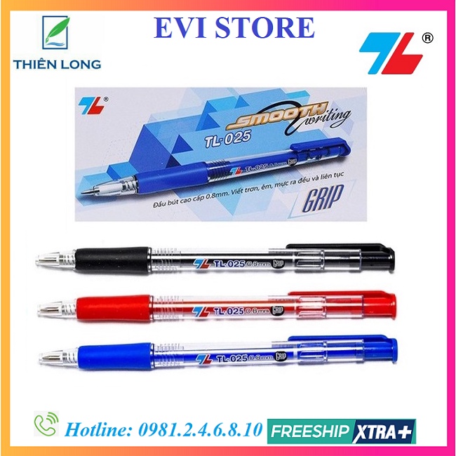 [Hàng chính hãng] Bút bi Thiên Long TL-025 ngòi 0.8mm I Bút TL025 có ruột thay BPR-05 | Shopee ...