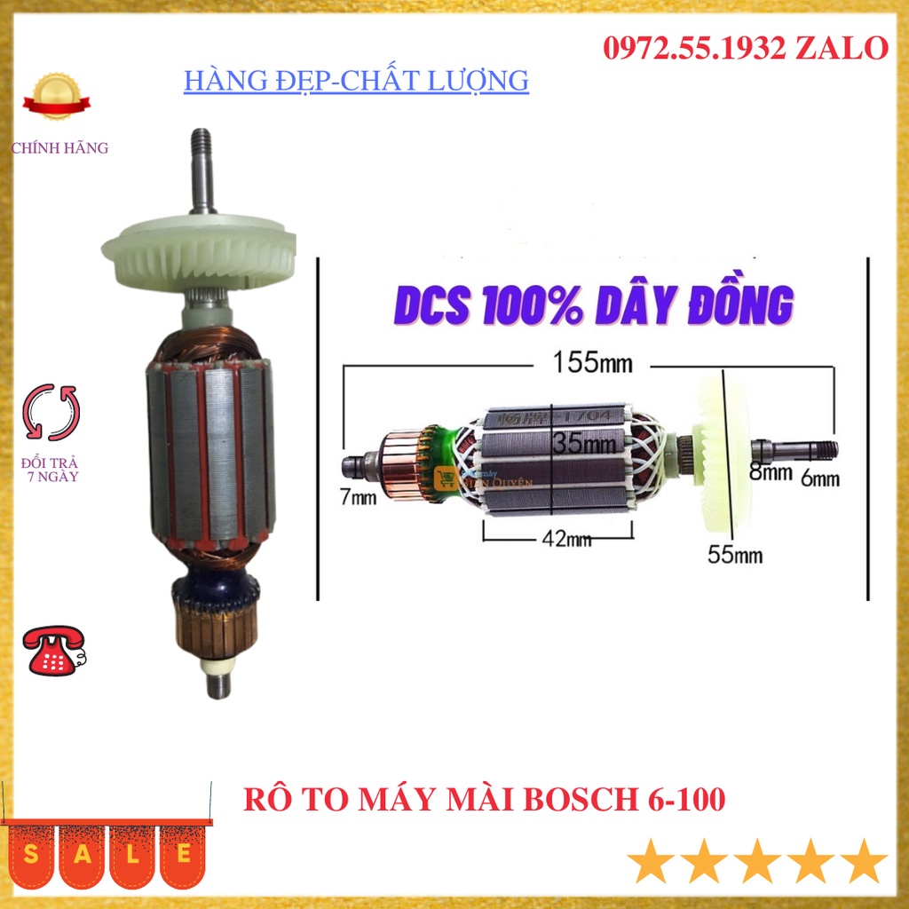 Roto mài bos 6-100 chuẩn dây đồng thay thế các hãng | Shopee Việt Nam