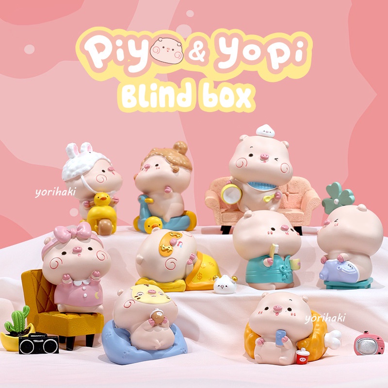 Blindbox Piyo & Yopi - Mô hình heo tinh nghịch trang trí dễ thương (Hộp ...