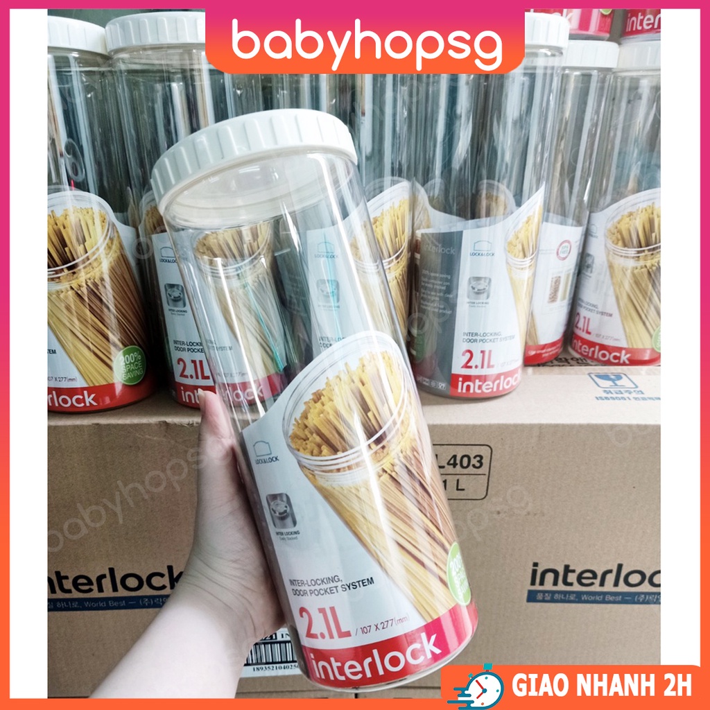 Hộp đựng thực phẩm Lock&Lock Interlock INL403W 2.1L - BABYHOPSG | Shopee Việt Nam
