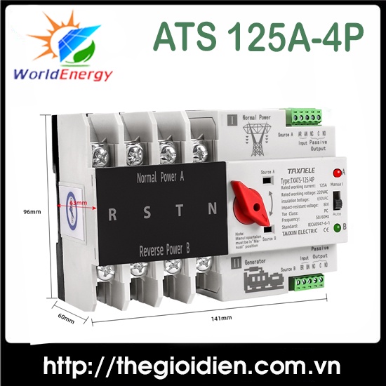 Bộ chuyển nguồn tự động ATS nhanh 4p 125A 3pha | Shopee Việt Nam