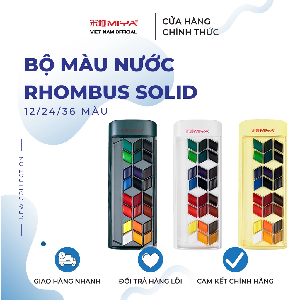 [MIYA VIỆT NAM OFFICIAL] Màu nước cao cấp Himi Rhombus Solid Watercolor ...