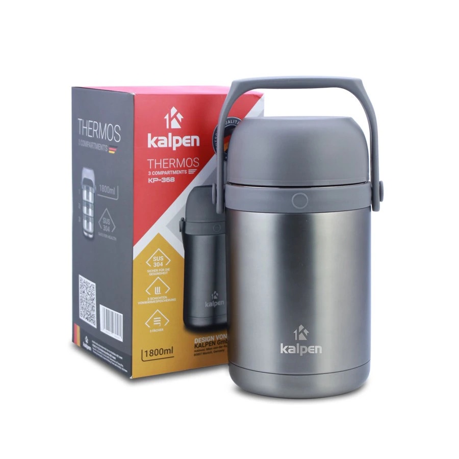 Hộp cơm giữ nhiệt 3 ngăn Inox Kalpen KP-368 - KENCA | Shopee Việt Nam