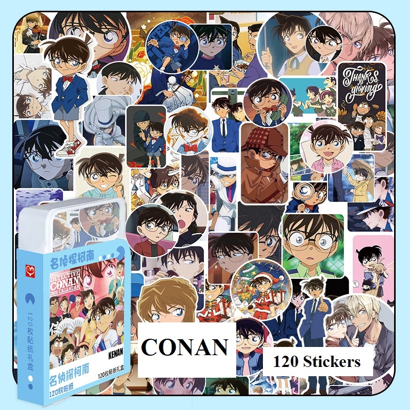 Conan / Thám tử lừng danh conan | Hộp nhựa 120 miếng hình dán Sticker ...