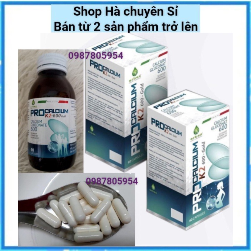 [RẺ NHẤT SHOPEE ] Canxi Hữu Cơ PRO CALCIUM K2 600 GOLD BỔ SUNG CALCI ...