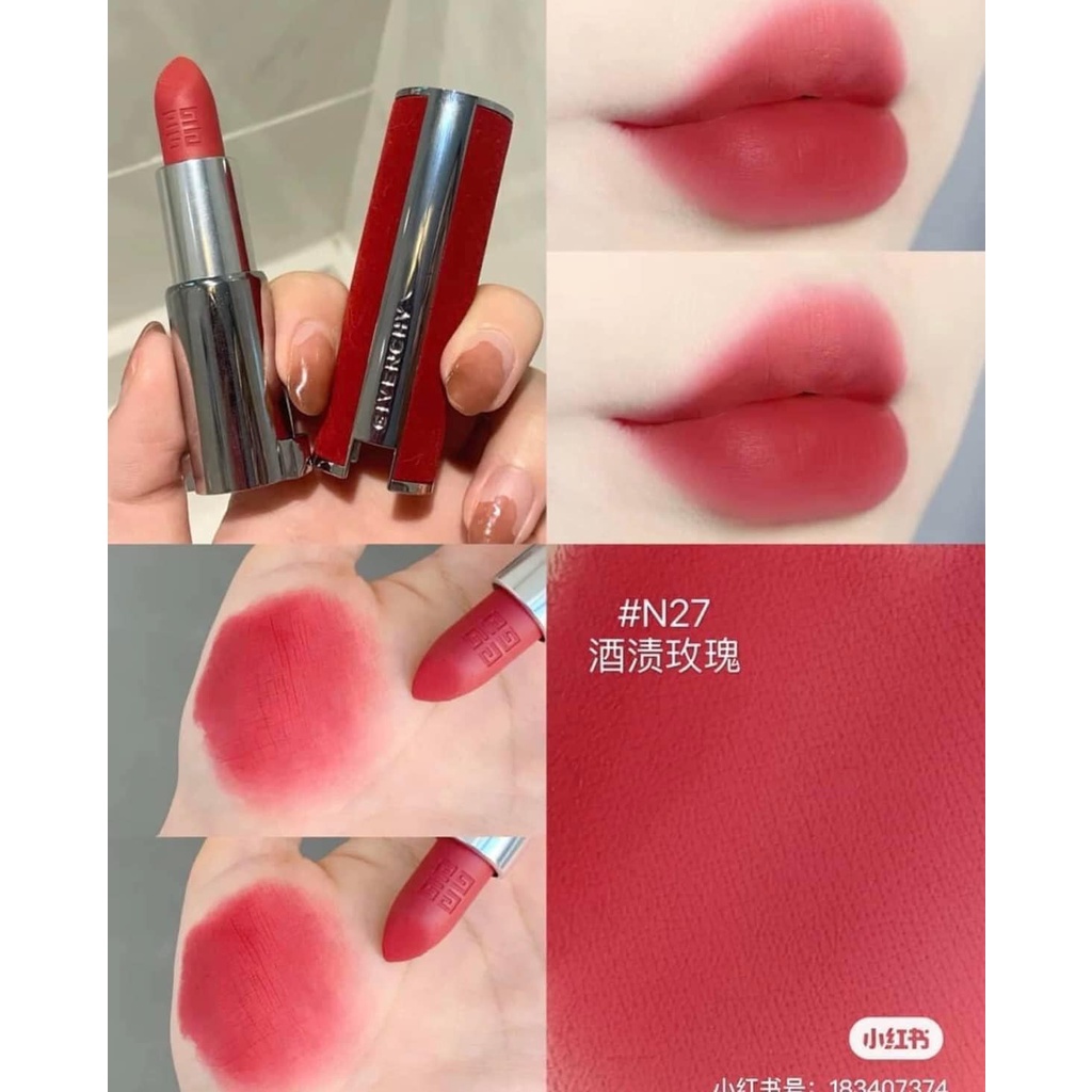 Son Givenchy - Le Rouge Deep Velvet Lipstick - # 27 Rouge Infuse ...