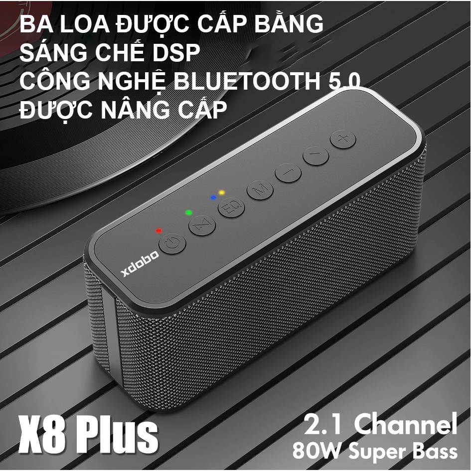 Loa Bluetooth 5.0 Xdobo X8 Plus Công Suất 80W, Chống nước IPX5, Hỗ Trợ Thẻ TF, AUX Ghép nối 2 ...