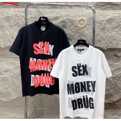 Áo Phông Premium In Nổi Chữ Sex Money Drug Áo Thun Sex Money Drug Chất Cotton Co Dãn Shopee