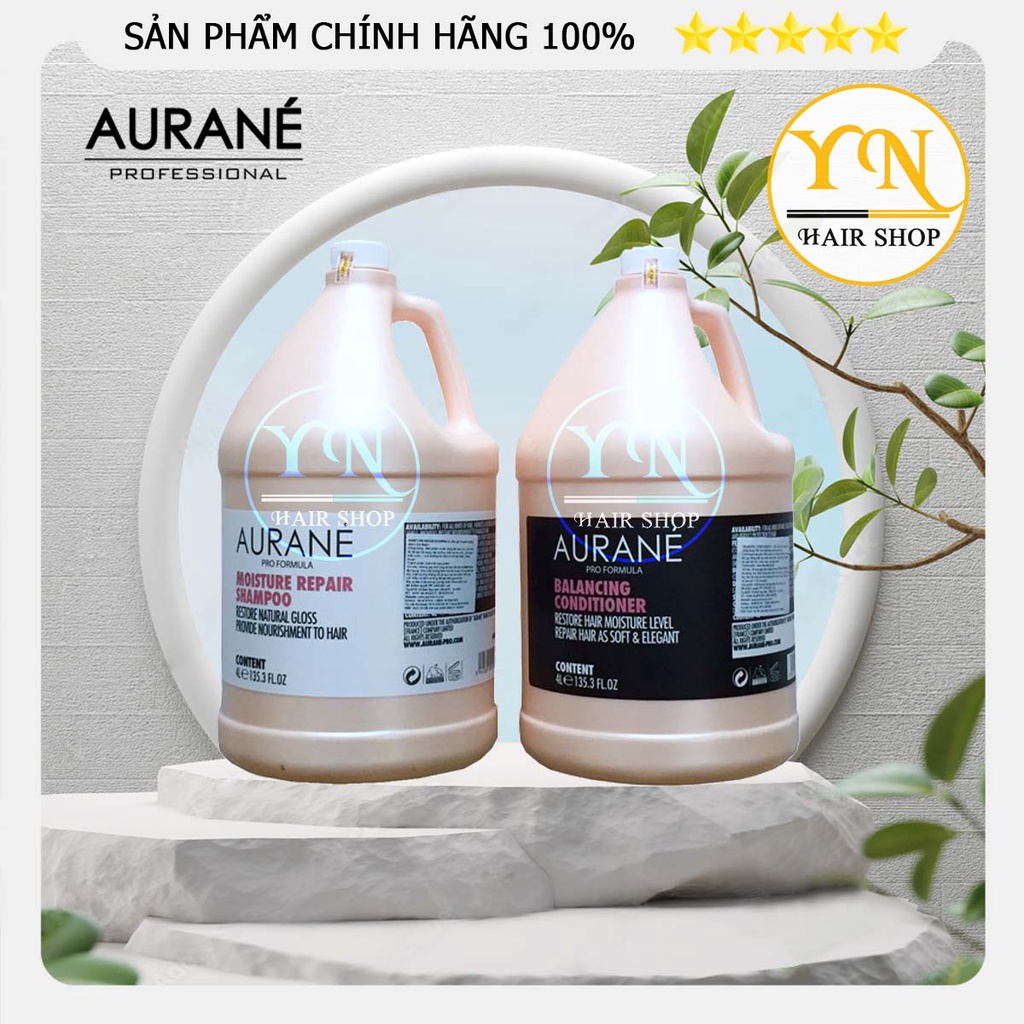 (CHÍNH HÃNG) CẶP DẦU GỘI XẢ TRƯỚC VÀ SAU KHI LÀM HÓA CHẤT AURANE CAN 4 ...