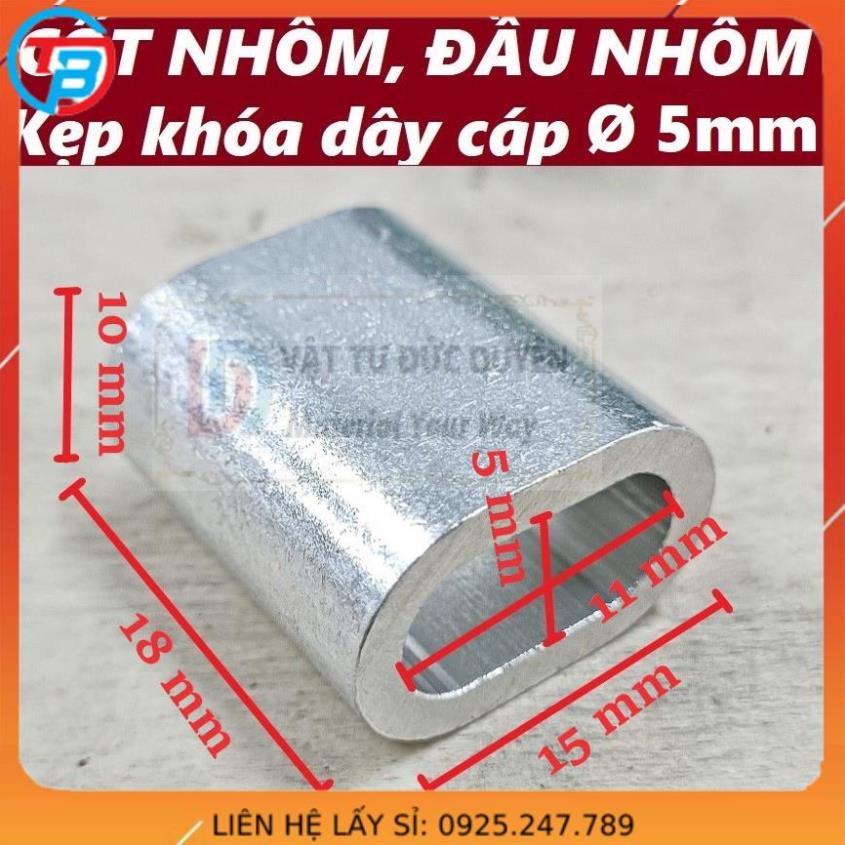 Đầu nhôm, cốt nhôm khóa dây cáp Phi 2 3 4 5 6 8 10 mm - Cáp Thép Thái ...