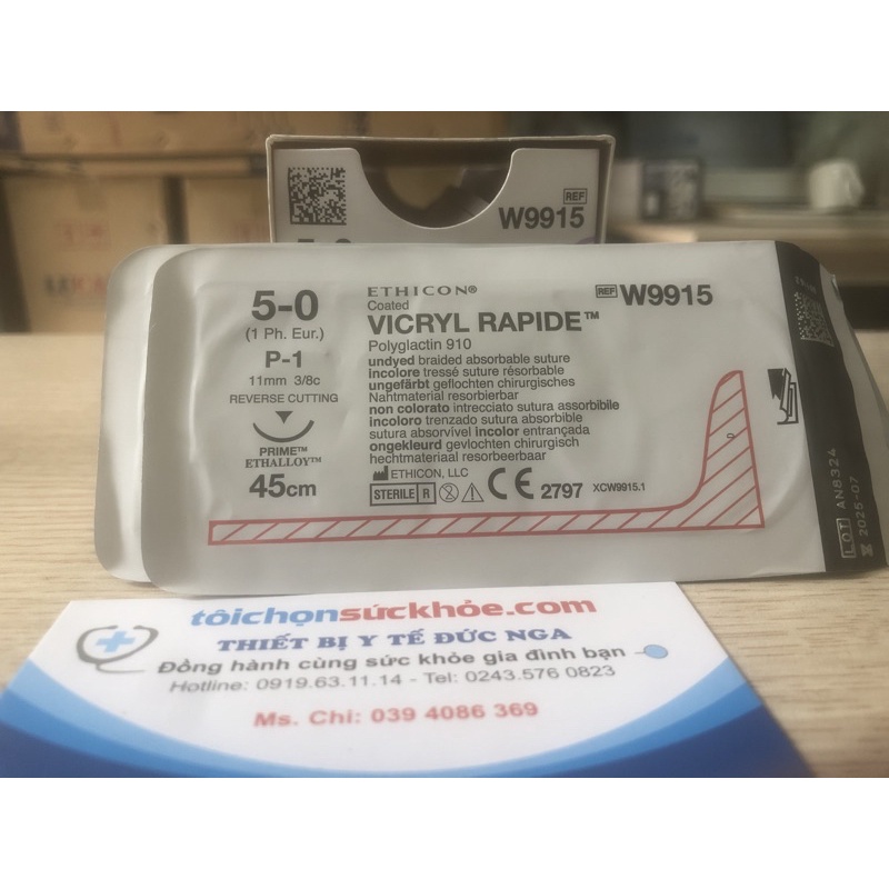 Chỉ Khâu Phẫu Thuật Tự Tiêu Vicryl Rapide Số 5/0 W9915 | Shopee Việt Nam