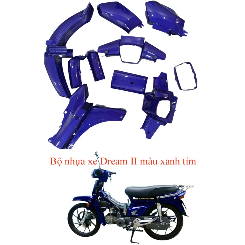 [TẶNG LUÔN CẢ TEM & ỐC NÈ! ] Bộ Dàn áo C100 xe Dream II Honda nhựa ABS ...