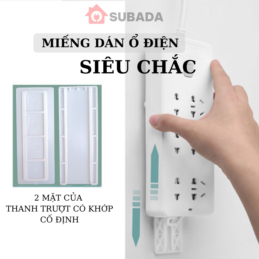 Miếng dán tường treo ổ cắm điện SuBaDa thông minh keo 3M siêu chắc móc ...