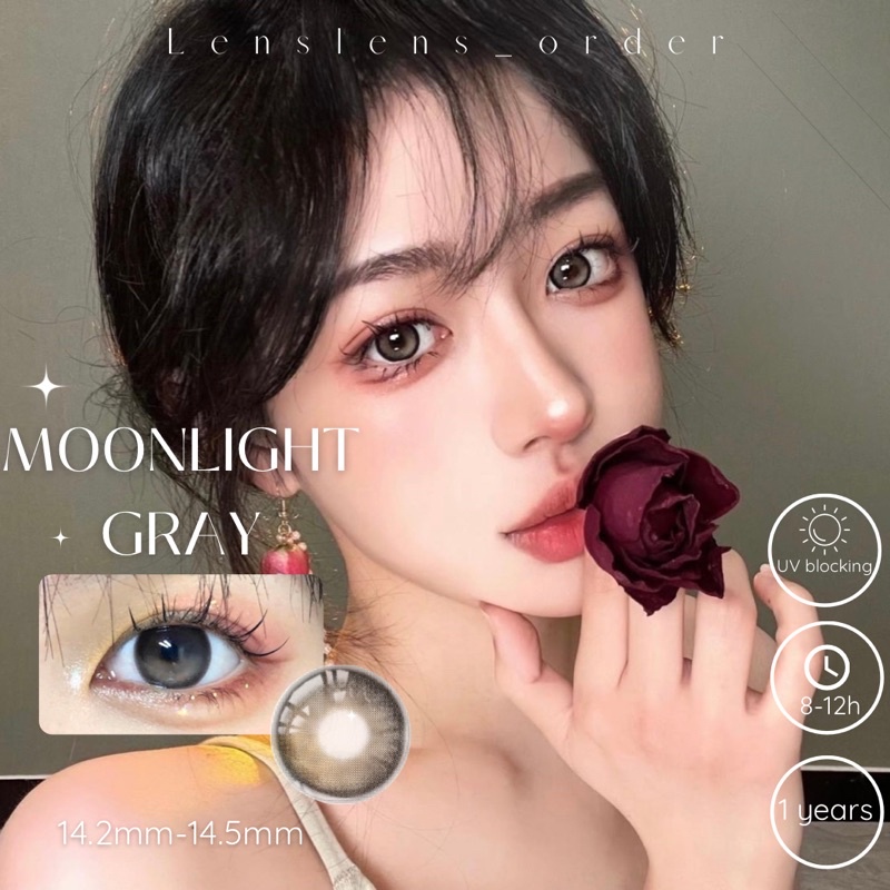 [Mua 3 cặp tặng nước ngâm] Lens Mắt Kính Áp Tròng Moonlight Gray ...