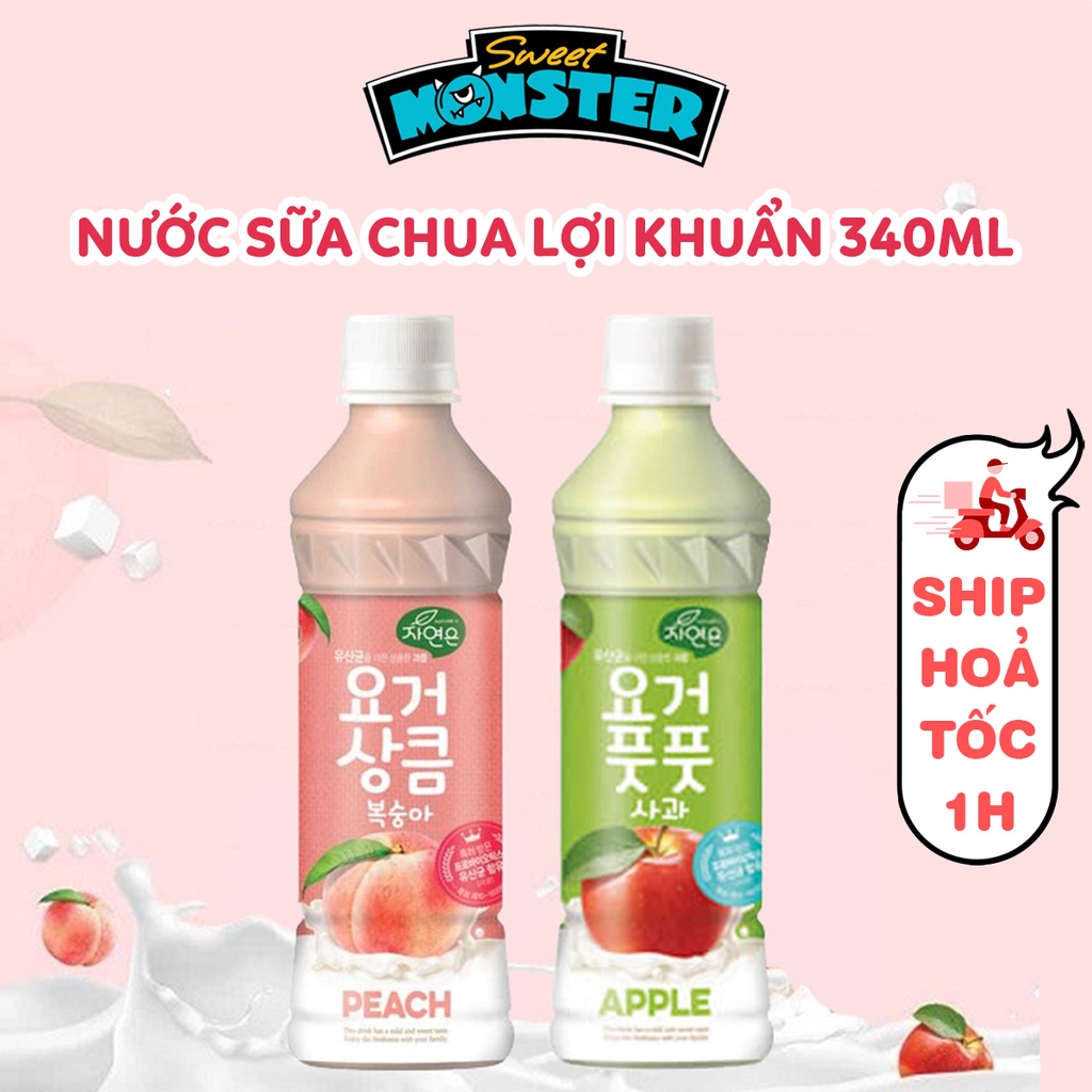 Nước lợi khuẩn vị táo, đào Woongjin Hàn Quốc, sữa chua yogurt trái cây ...