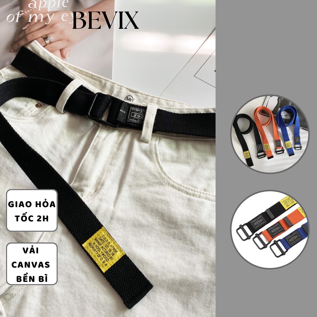Thắt lưng dây nịt nam nữ BR BEVIX vải dù nhiều màu sắc dễ phối đồ ...