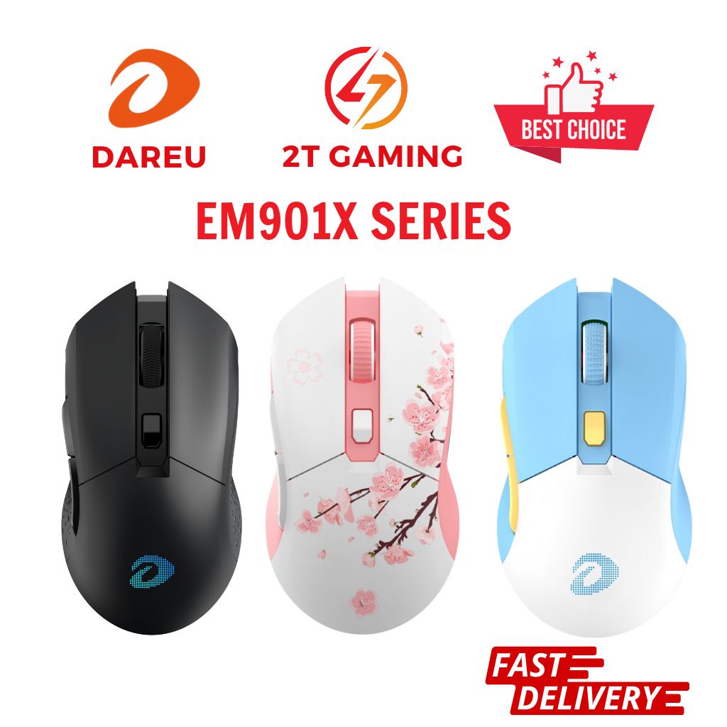 Chuột không dây Dareu EM901X RGB Black / Pink / Blue White / Superlight ...