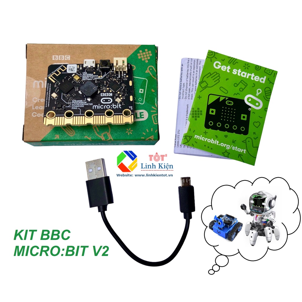 [Có VAT] Kit BBC Micro:bit V2 - Kit học lập trình STEM Microbit phiên bản mới | Shopee Việt Nam