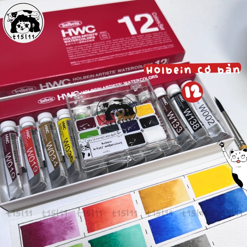 [t15l11] Pocket 12 màu nước Holbein Hạng Hoạ Sĩ Limited Lemon/Shigure 0 ...
