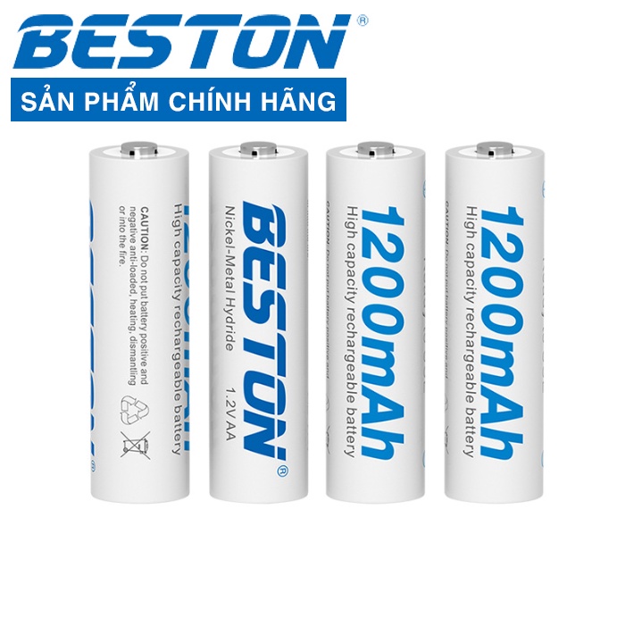 Pin sạc lại AA 1200MAH 1.2v beston Ni-Mh dung lượng thực cho đồ chơi ...