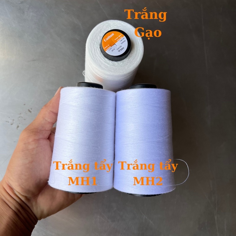Chỉ may công nghiệp TRẮNG TẨY 40/2 hàng công ty lỏi nhẹ 5000m/ cuộn ...