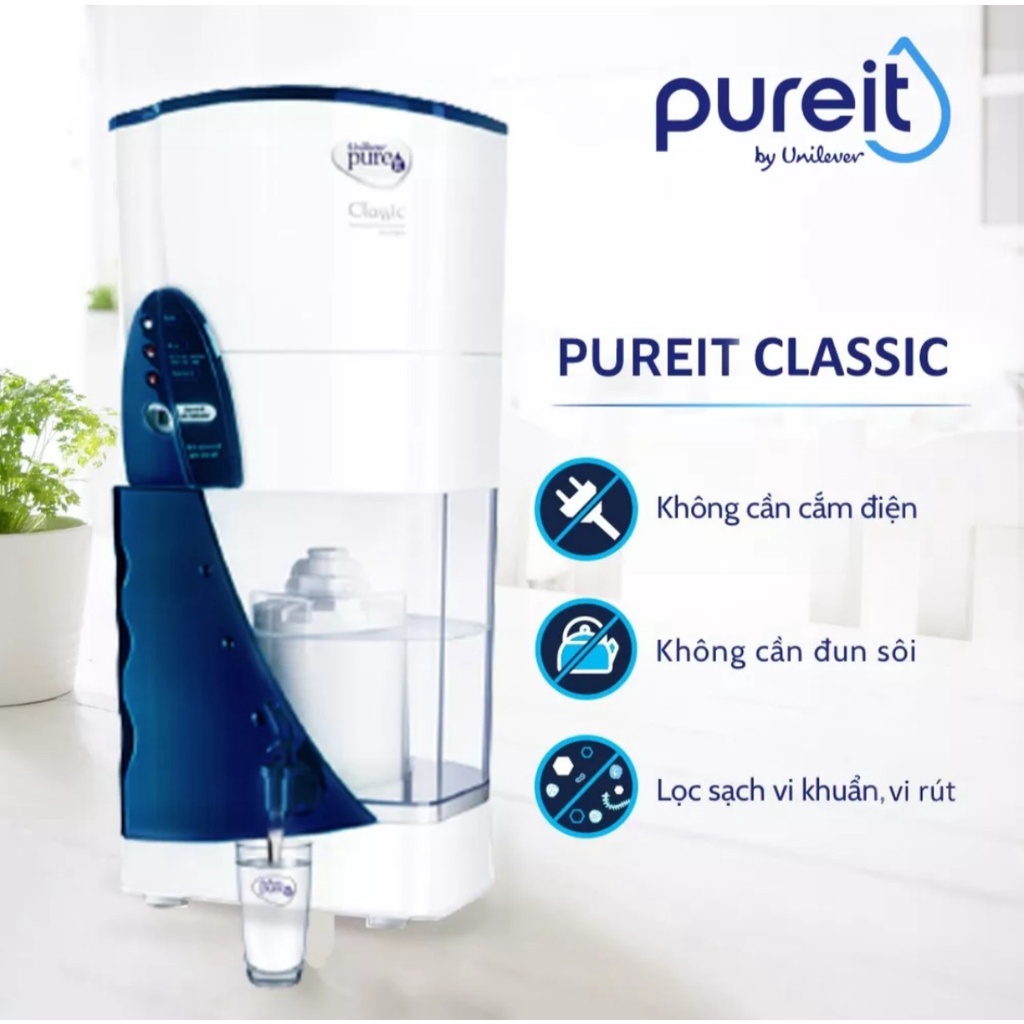 Máy lọc nước/ Bình lọc nước Pureit CLASSIC 9L (Bao gồm bộ lọc Công suất ...