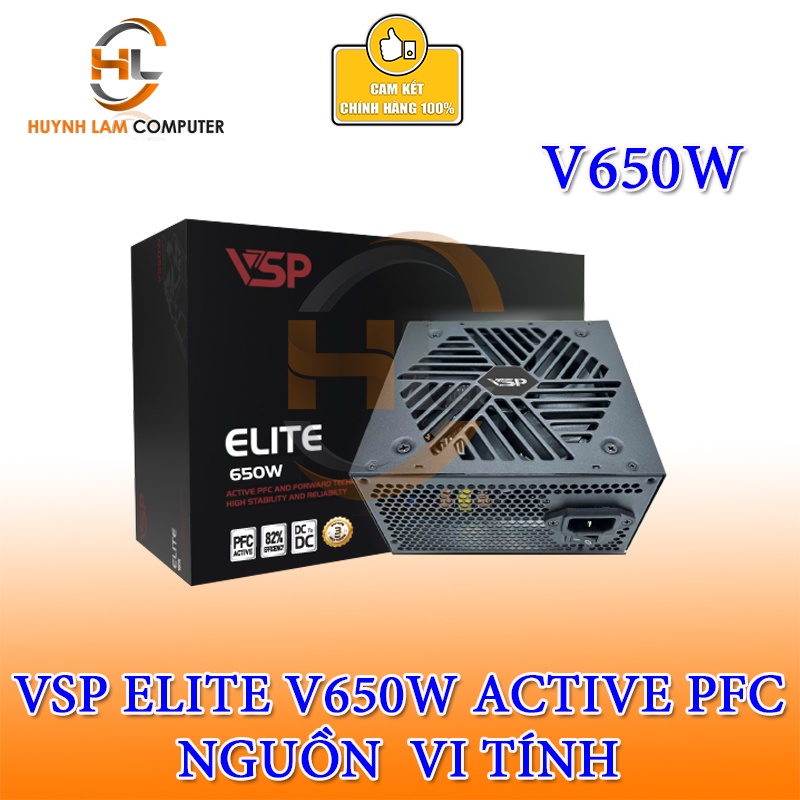 Nguồn máy tính VSP 650W Elite V650W Active PFC ATX - Chính hãng ...