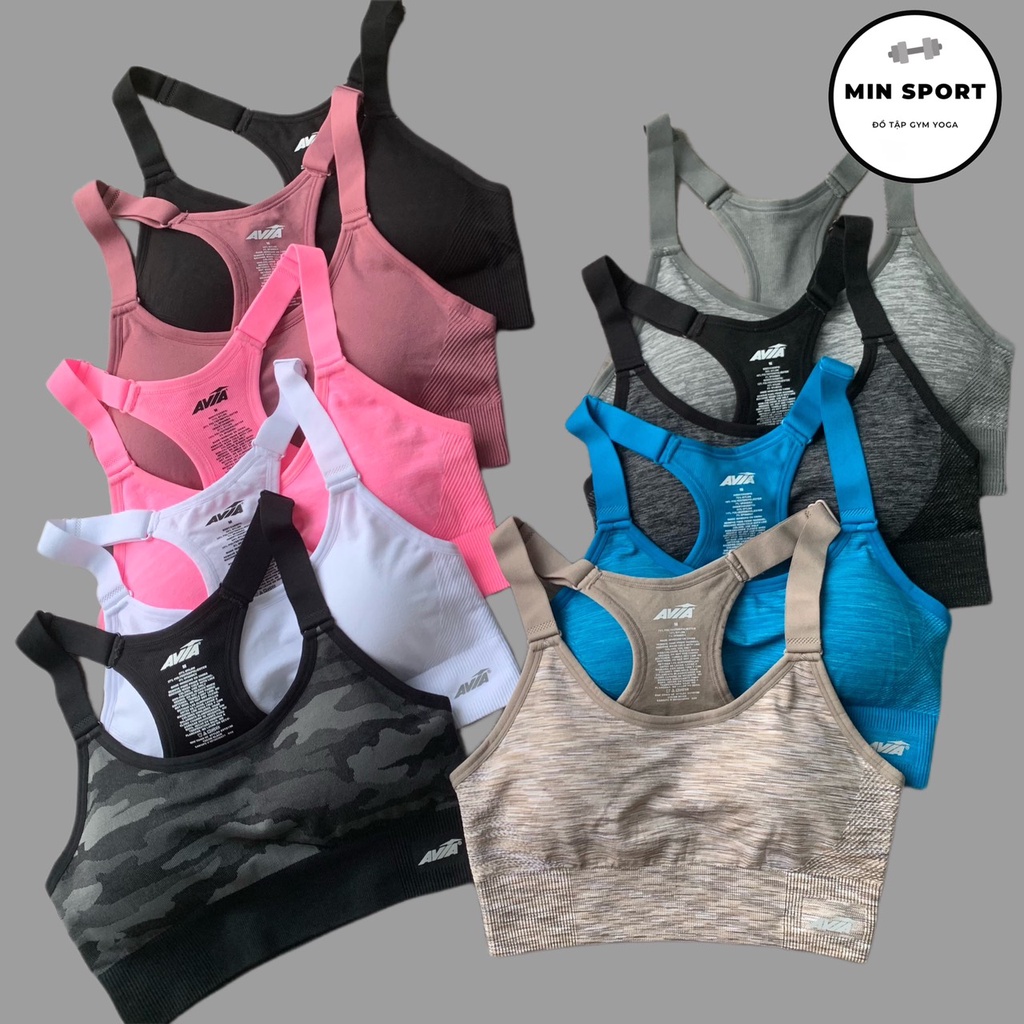 Áo Bra Thể Thao Tập Gym Yoga AVIA 2 Dây Vải Dệt Kim Cao Cấp Giữ Ngực ...