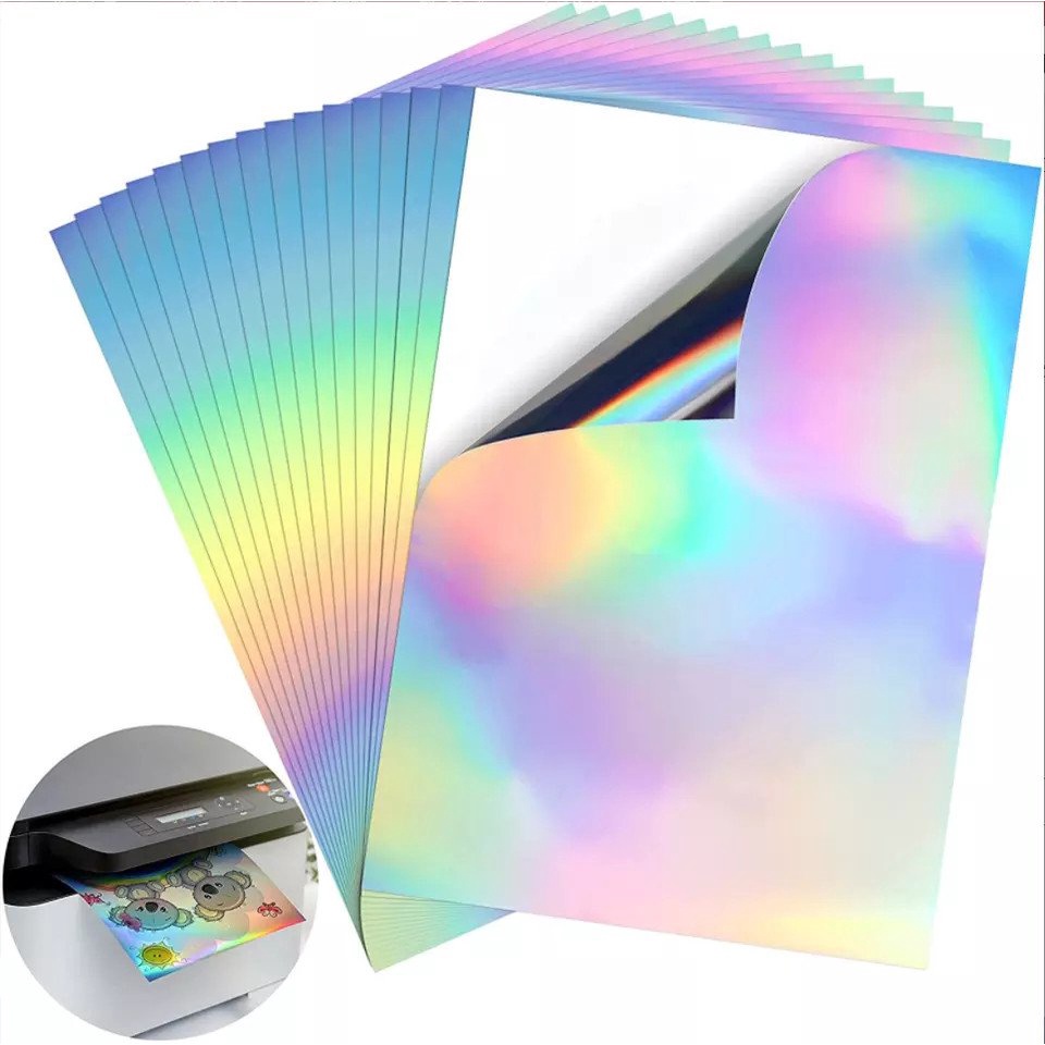 DECAL METALIZE, DECAL NHỦ HOLOGRAM A4 DÀNH CHO MÁY IN PHUN ( xấp 20 tờ ...