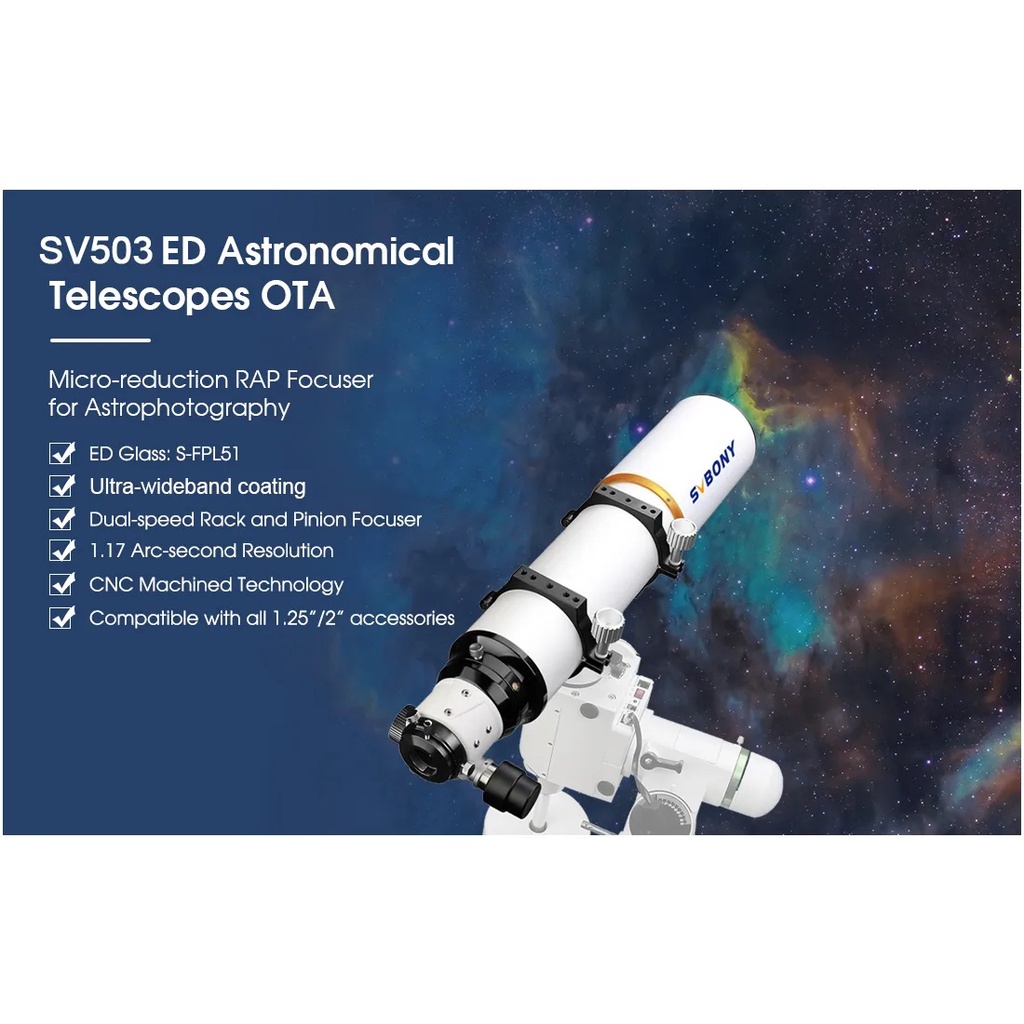 SVBONY Kính Viễn Vọng Thiên Văn Chuyên Nghiệp SV503 102Mm F7 OTA ED ...
