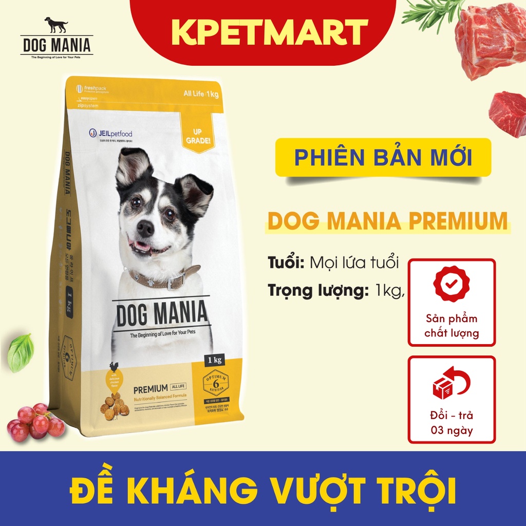 Thức Ăn Hạt Cho Chó Dog Mania Premium 5kg (MỌI LỨA TUỔI) ( THỨC ĂN KHÔ ...