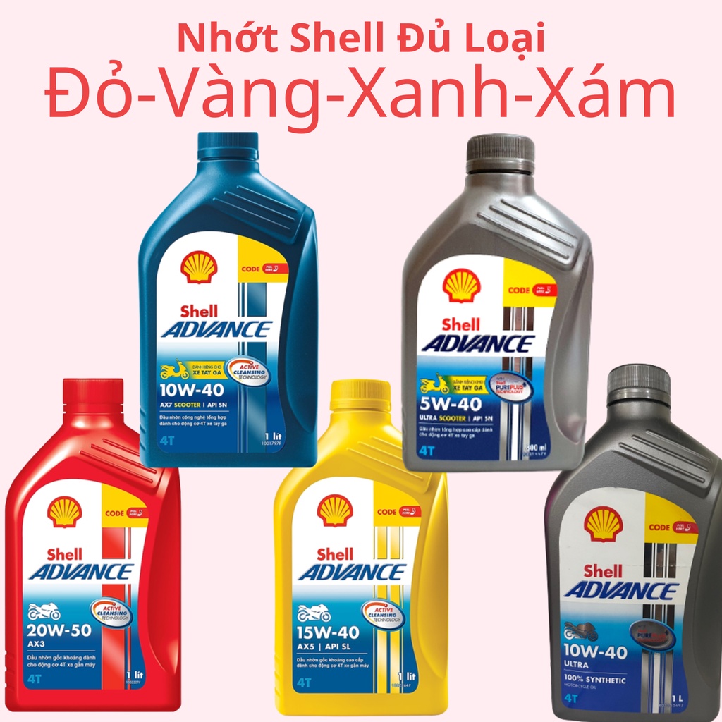 [Đủ loại] Nhớt Shell Chính Hãng Cho Xe Ga Xe Số ax3 ax5 ax7 Shell ...