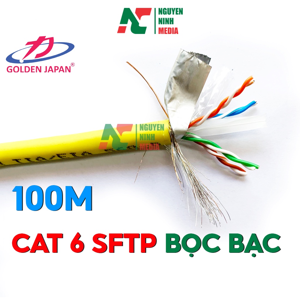 (100M) Dây Mạng Cat6 SFTP Bọc Bạc Chống Nhiễu Golden Japan Nguyên Cuộn 100M - Hàng Chính Hãng ...