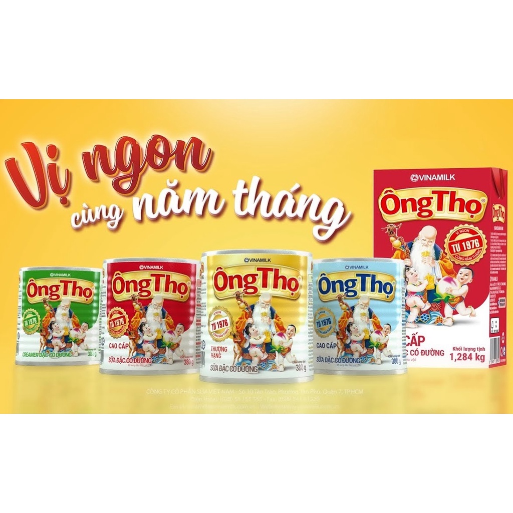 Sữa Đặc Có Đường Ông Thọ Hộp Giấy Hộp Thiếc Lon 380g Creamer
