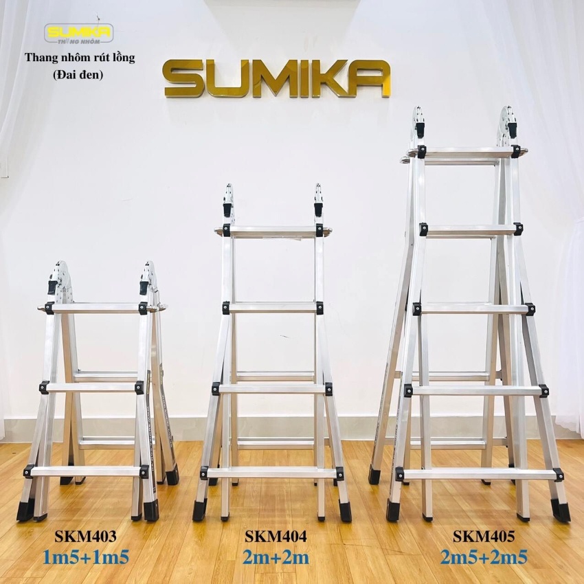 Thang nhôm chữ a, thang chữ a, thang nhôm rút SUMIKA (3m - 5m), tải trọng 150kg - 300kg | Shopee ...