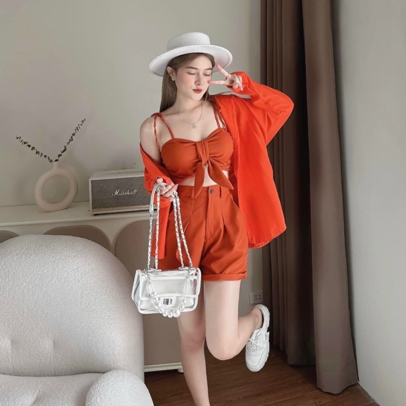 Bộ 3 món đi biển nhiều màu shop nina le | Shopee Việt Nam