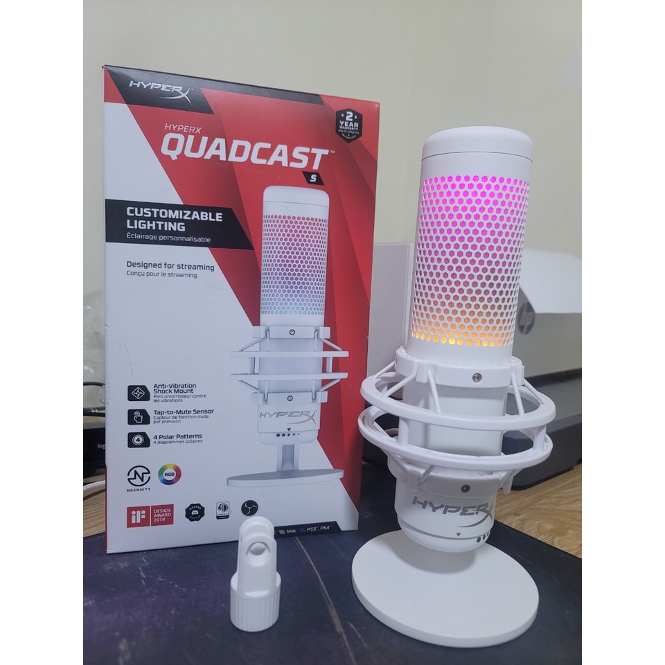 Micro HyperX QuadCast S RGB White | Shopee Việt Nam