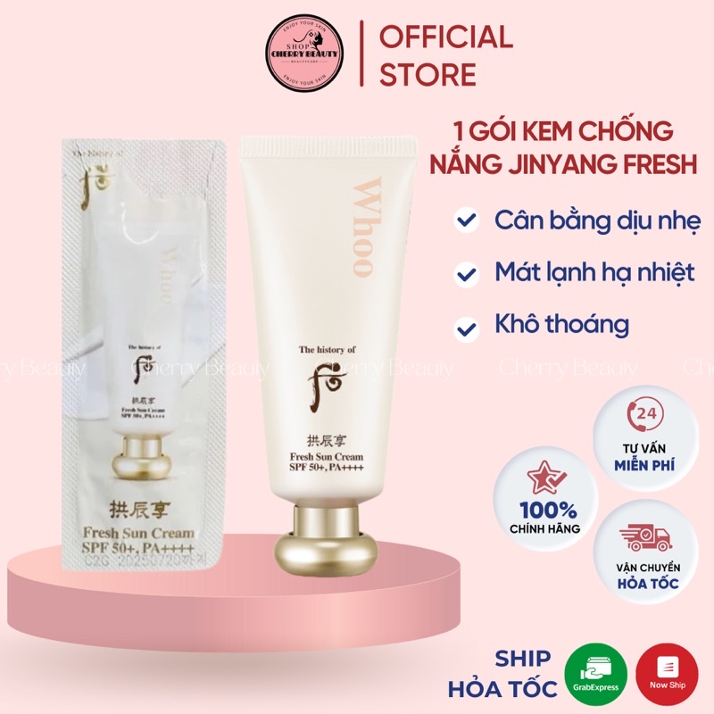 Gói Kem Chống Nắng Gong Jinyang Fresh Sun Whoo Cream date 2025(1 gói ...