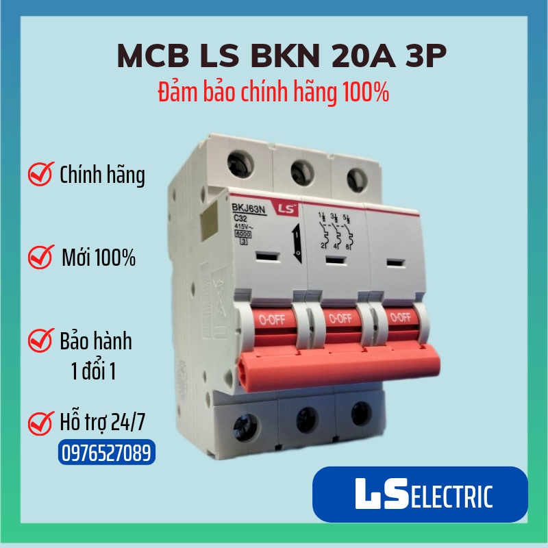 MCB LS BKN 20A 6kA 3P | Shopee Việt Nam