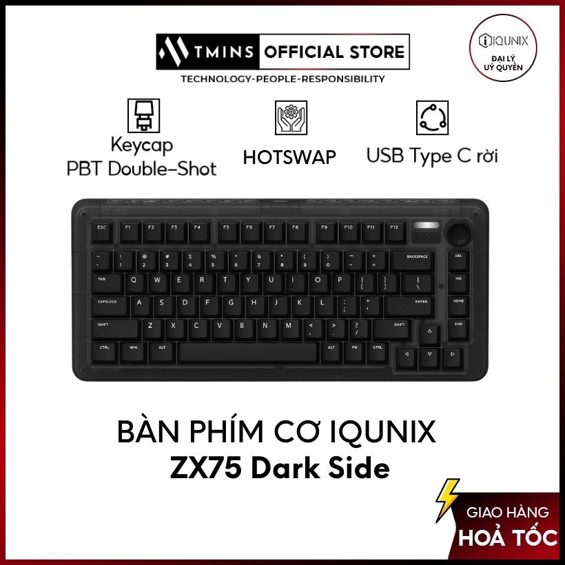 Bàn phím cơ IQUNIX ZX75 Dark Side (RGB/Wireless/Sw TTC/PBT) - Hàng ...