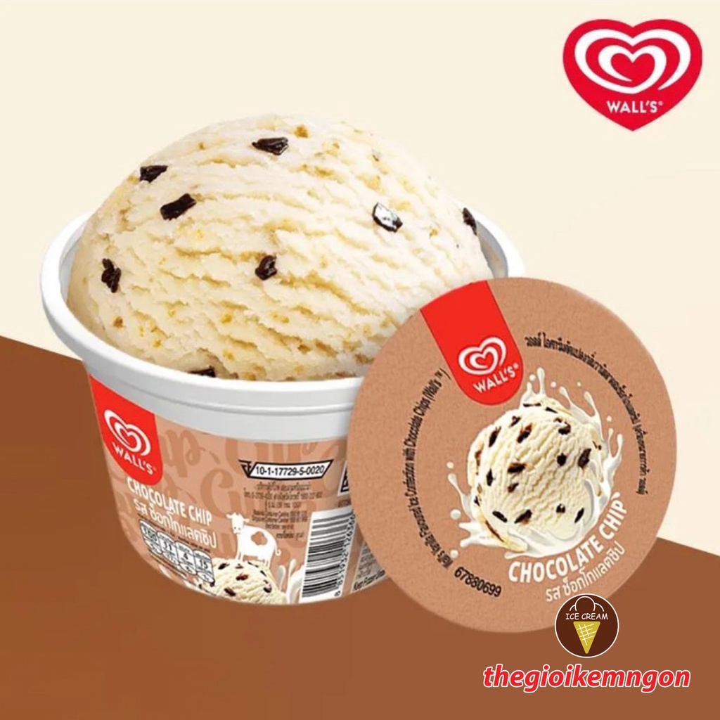 Kem ly vani vụn socola Wall's Chocolate Chip Cup 90ML | Shopee Việt Nam