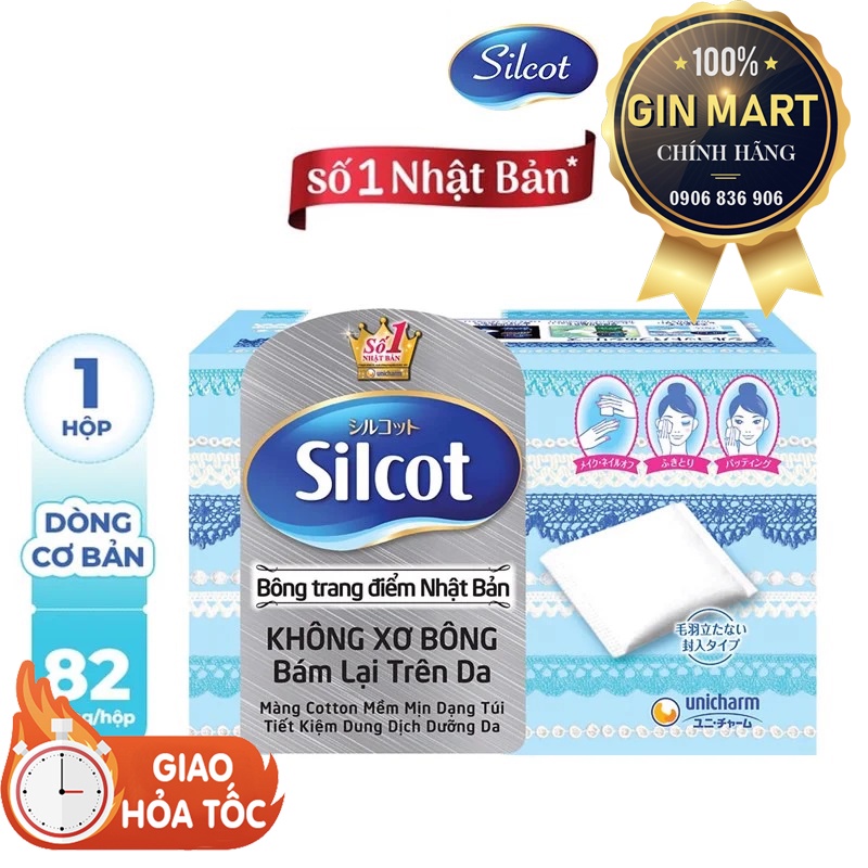 Bông tẩy trang Silcot 82 miếng/ 66 miếng chính hãng | Shopee Việt Nam