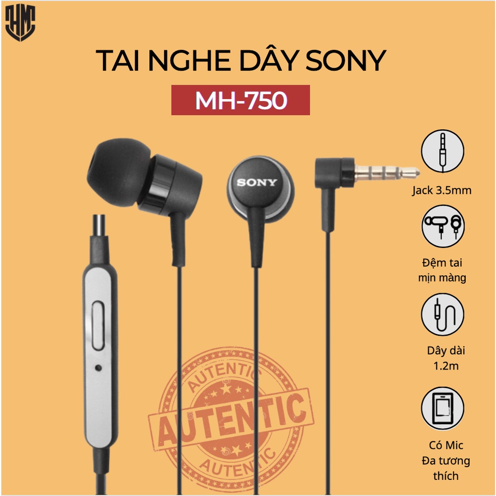 Tai Nghe Sony MH750 - Dây dài 1m2, jack 3.5mm- Thiên Bass Cực Chất ...