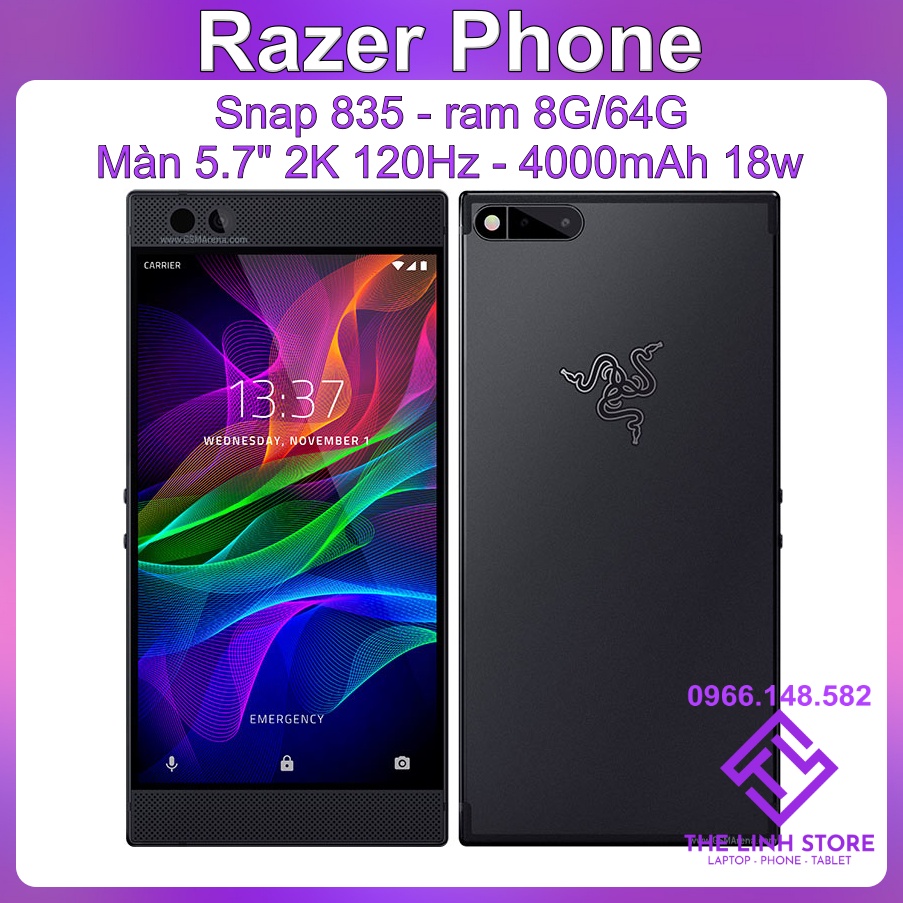 Điện thoại Razer Phone màn 2K 120Hz - ram 8G 64G | Shopee Việt Nam